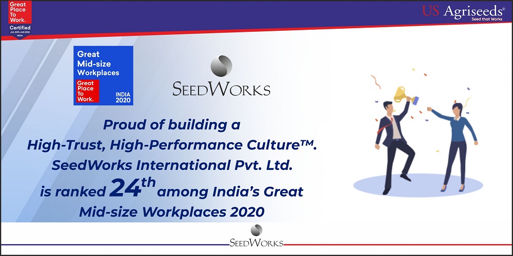 SeedWorks ranked 24th among India’s Great Mid-size Workplaces 2020